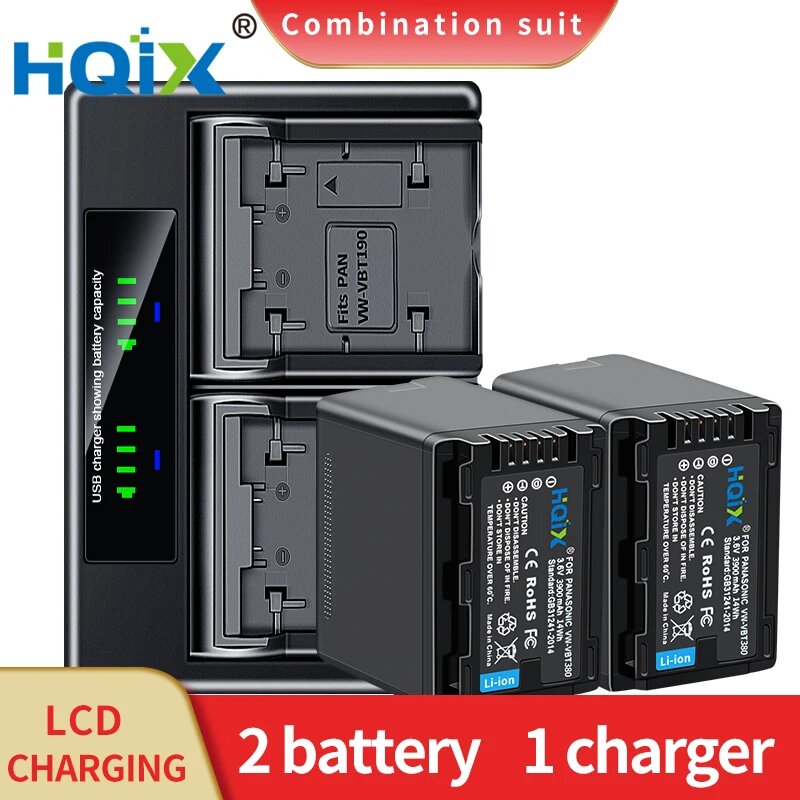 HQIX Двойное зарядное устройство для Panasonic 2 Battery 1 Charger