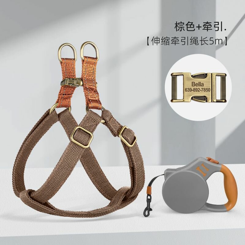 Стиль жилета с поводком для собак маленьких и средних пород, Тедди, Корги, гравируемый нагрудный ремень, наружные антипотерянные аксессуары для питомцев