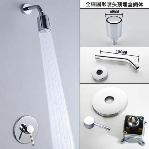 Скрытый душевой набор из цельной меди золотого цвета для гостевых домов, настенный душ в скандинавском стиле