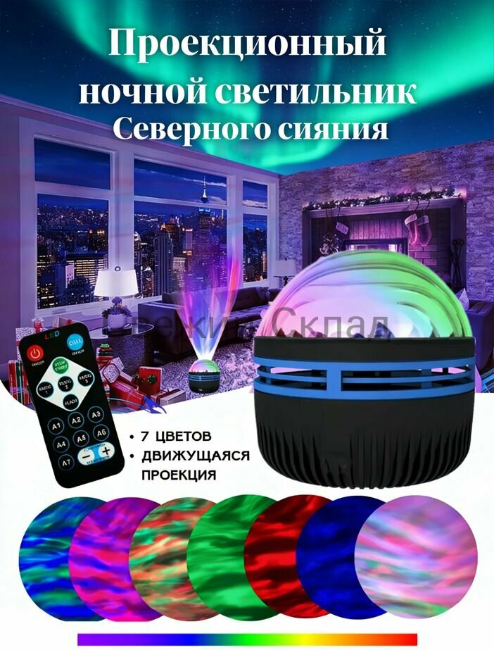 Светодиодный проектор северного сияния, RGB ночник, с USB зарядкой и пультом дистанционного управления, подходит для спальни, домашнего декора, в качестве подарка на день рождения и Рождество
