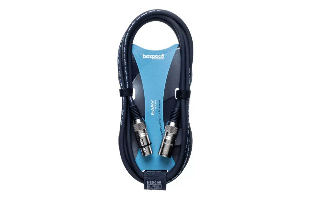 Кабель микрофонный Bespeco XCMB 300 XLR (F) - XLR (M), медь, 3 м, черный