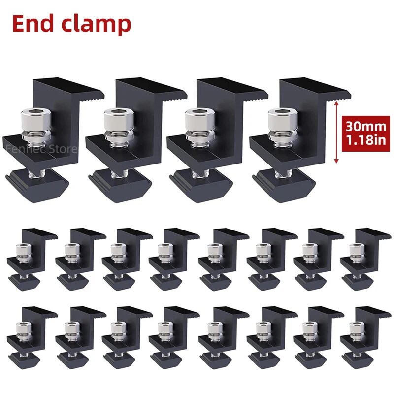 Регулируемый монтажный зажим для солнечных панелей TypeA-20PCS-30MM