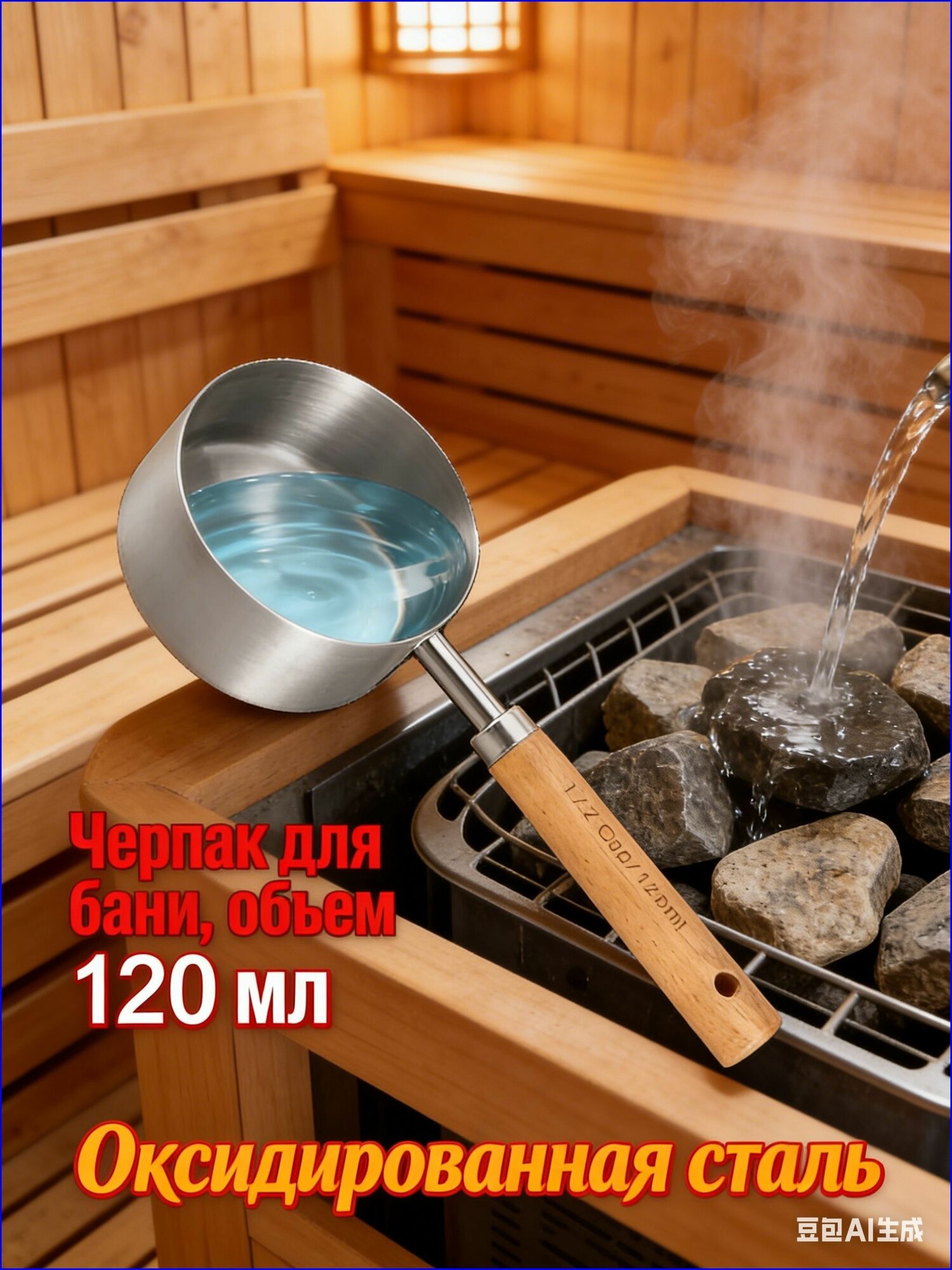 Бондарное изделие для бани Обливное устройство, 0.125 л