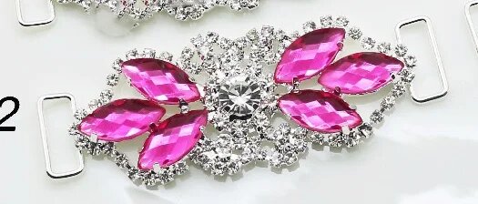 Пряжки Lkeran металлические со стразами 69 мм 2 шт Розовый, No.2 Magenta