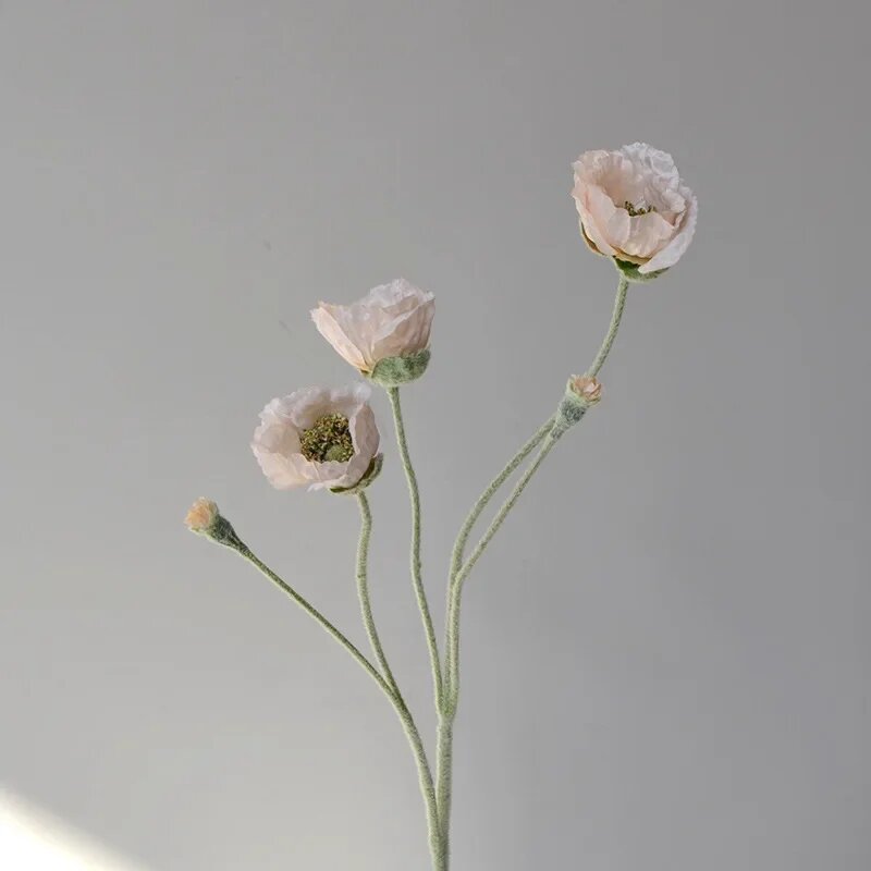 Искусственные цветы маки 5 шт Autumn Champagne