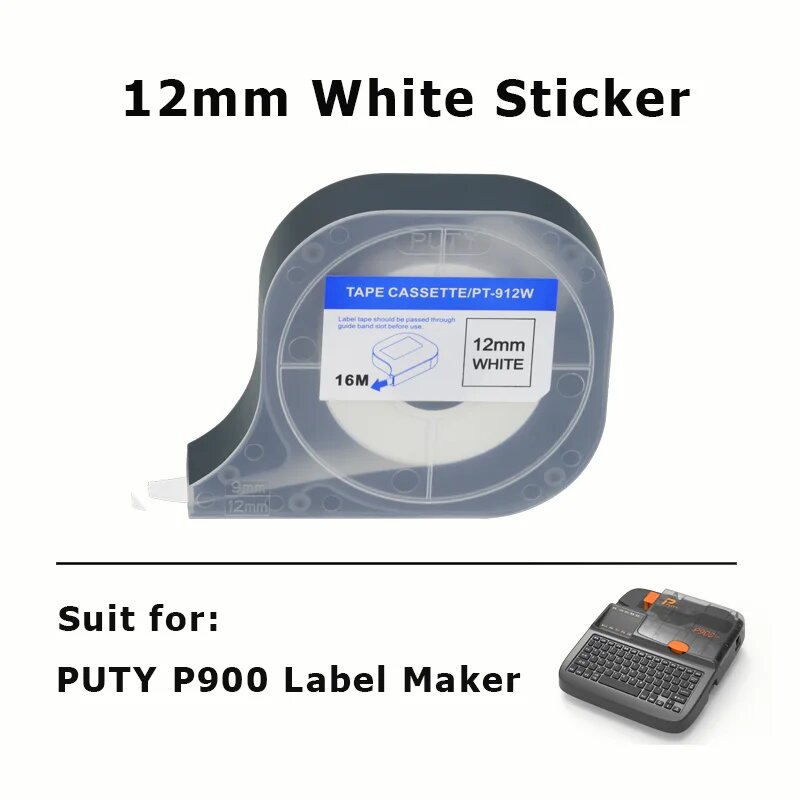 Лента для принтера MrLabel PT-90, 12 мм, White, PT-912W