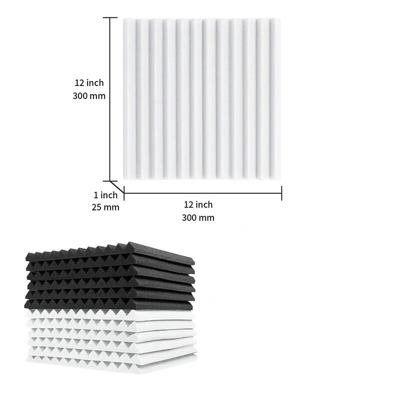 12 шт. Акустическая пенопластовая плита, звукоизоляционные клинья, звукоизоляционная прокладка, совместим с студийной потолочной игровой комнаты, 2,5x30x30 см