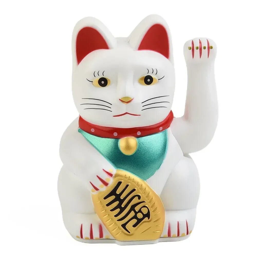 Автоматическая статуэтка кошки счастья Lucky Cat пластик