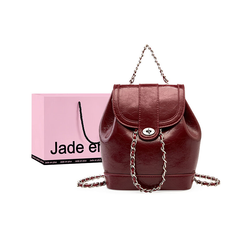 Рюкзак женский Jade En Plus Regular PU, черный/бордовый/серебристый/белый, 5606723