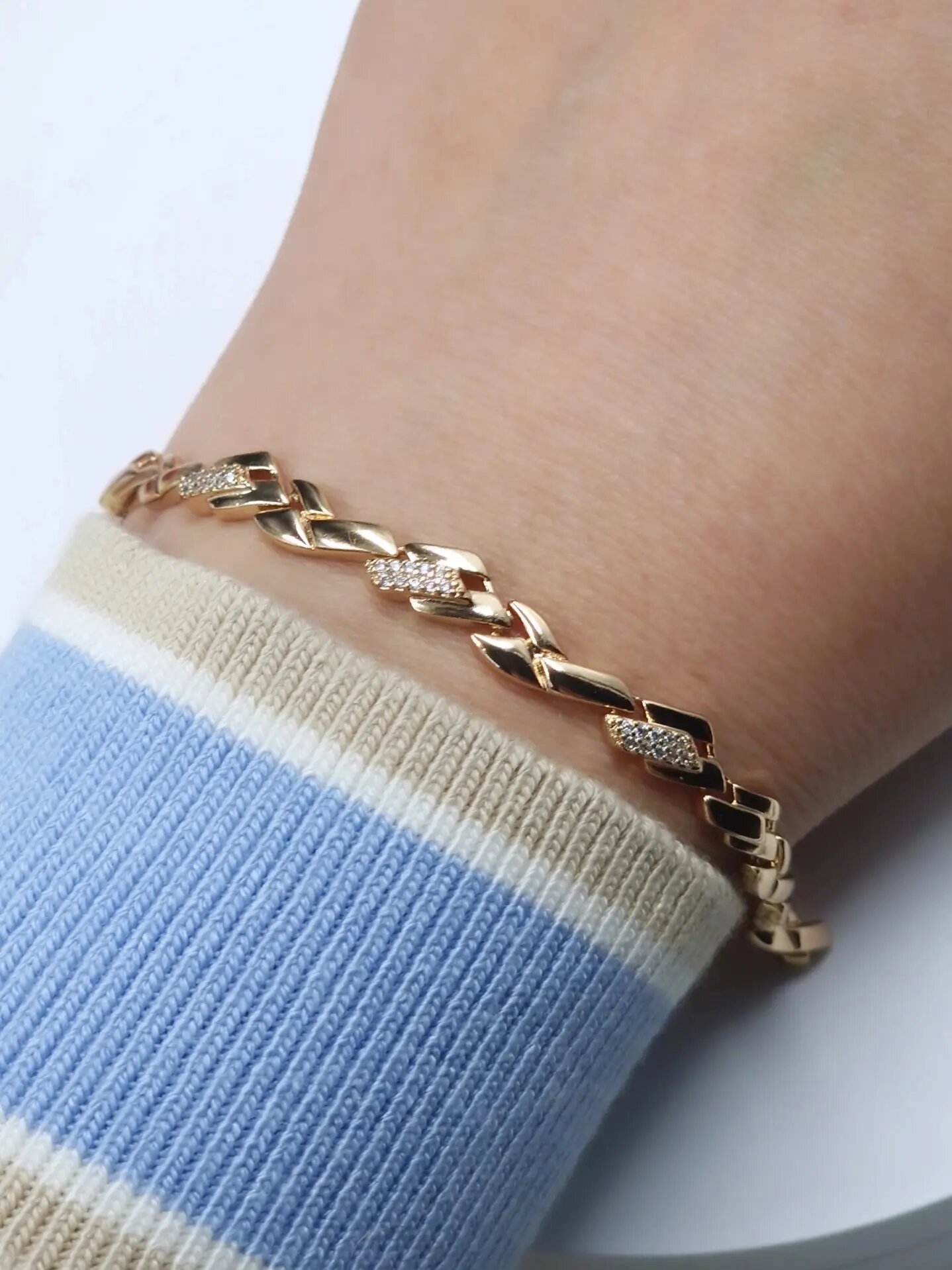 Браслет, фианит, искусственный камень