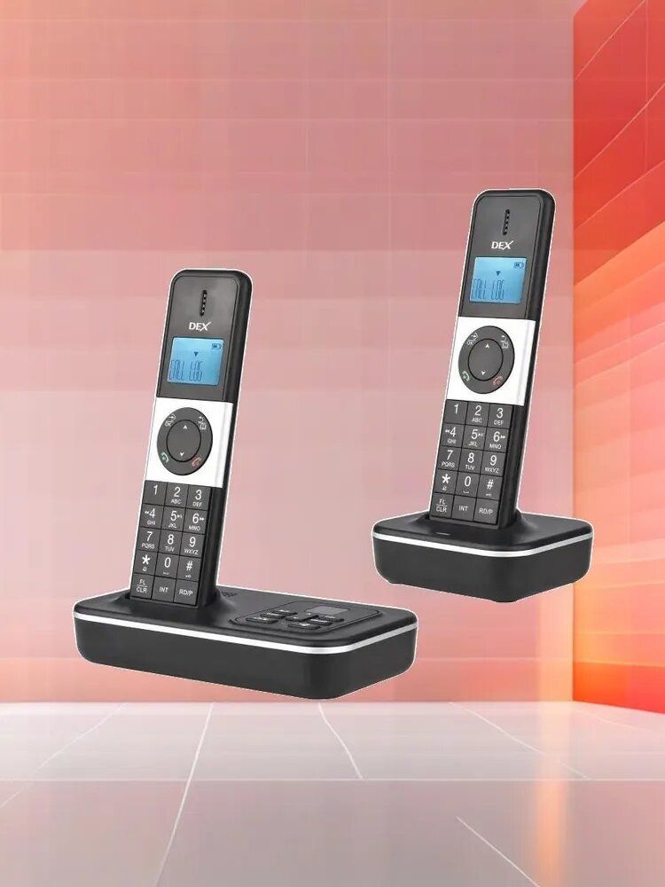 Радиотелефон DEX С Двумя Трубками Домашний Черного Цвета