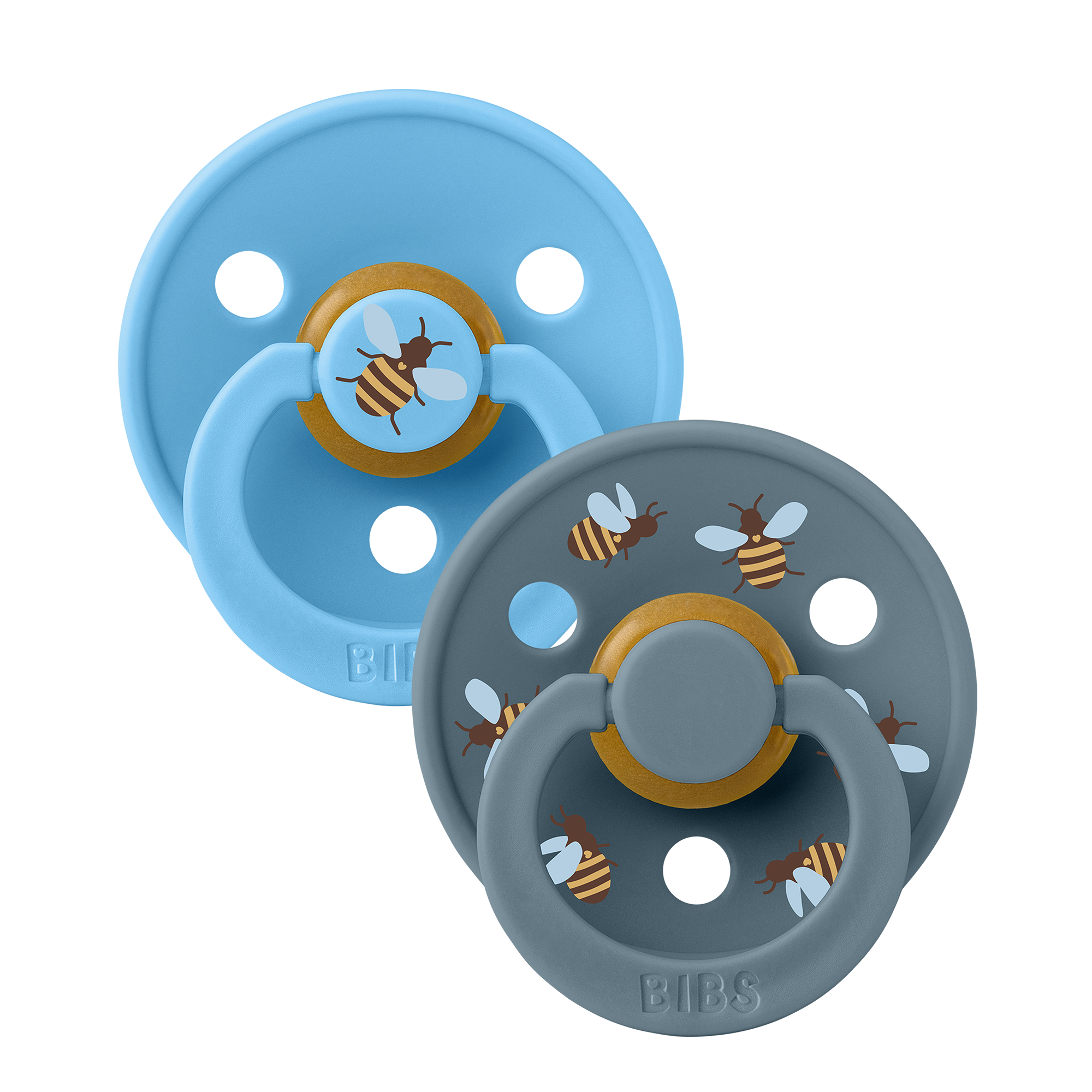 Набор 2 шт. Соска пустышка для новорожденных BIBS латексная классическая Studio Colour - Bumblebee 6+ мес.