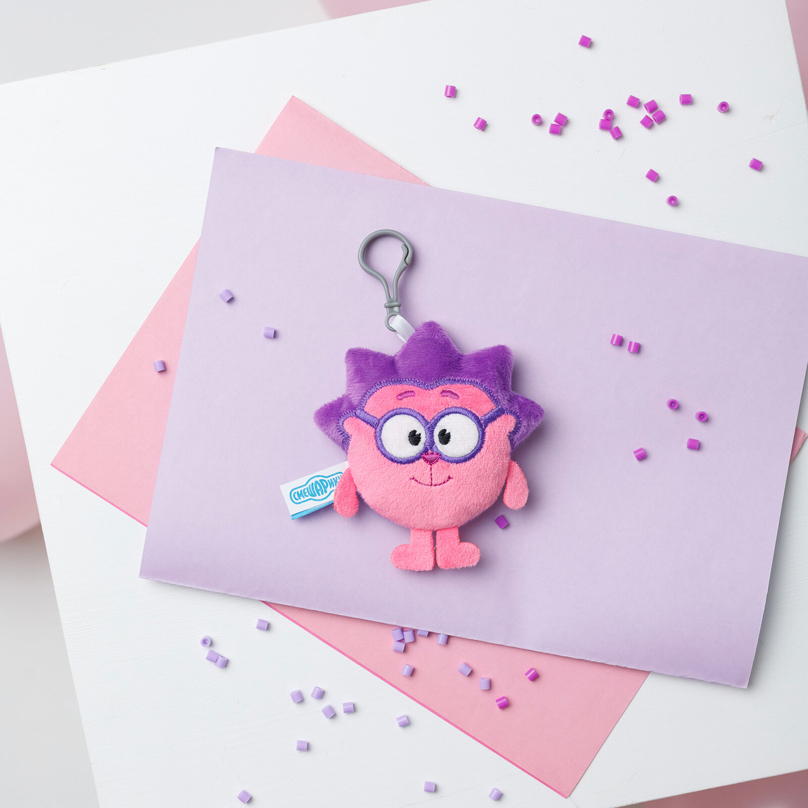 Мягкая игрушка-брелок(Смешарики, Ëжик), Мякиши, 12х11х3 см, от 3 лет