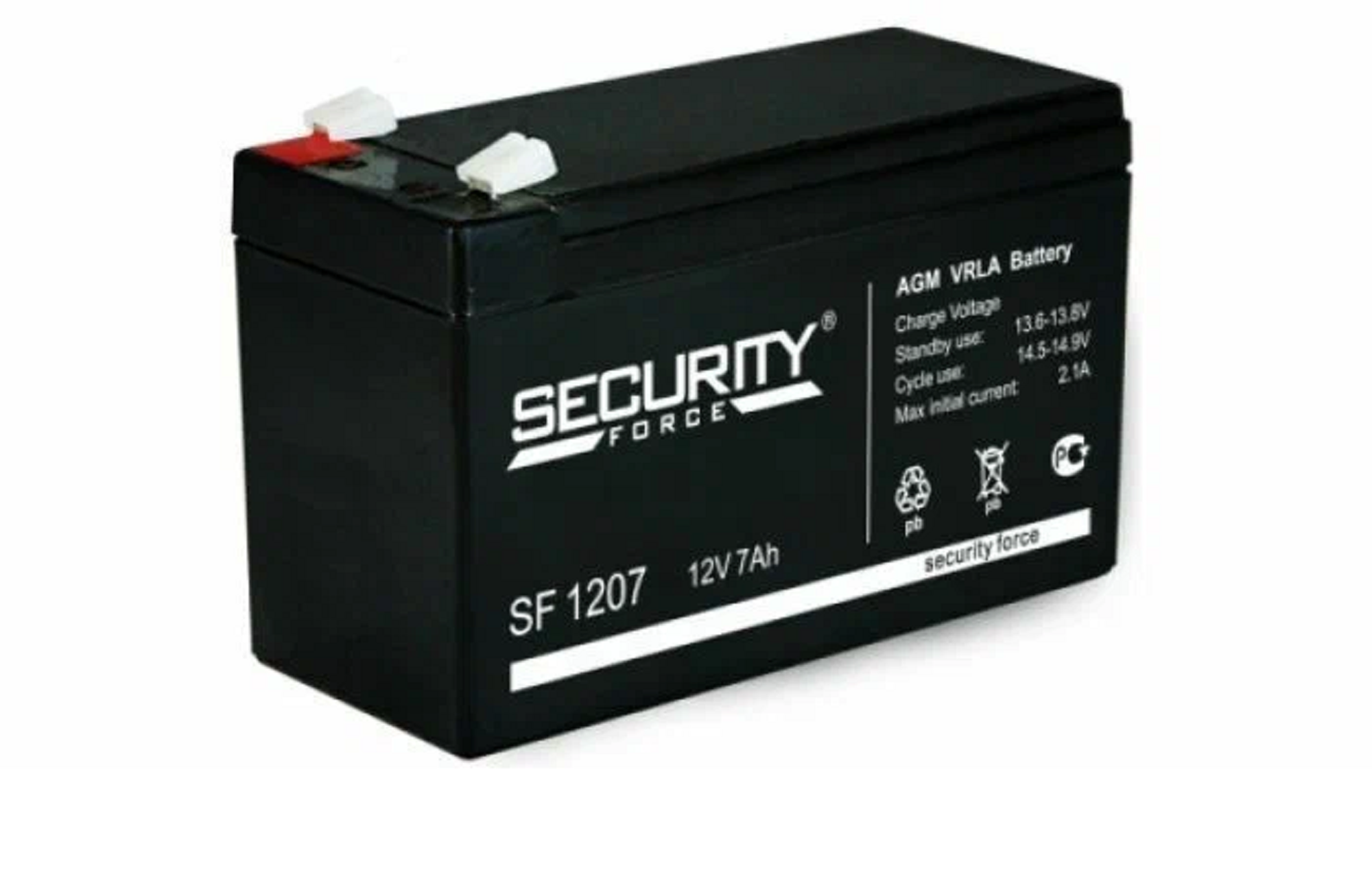 Аккумулятор Security Force SF1207, 12V, 7Ah, герметичный, AGM, необслуживаемый