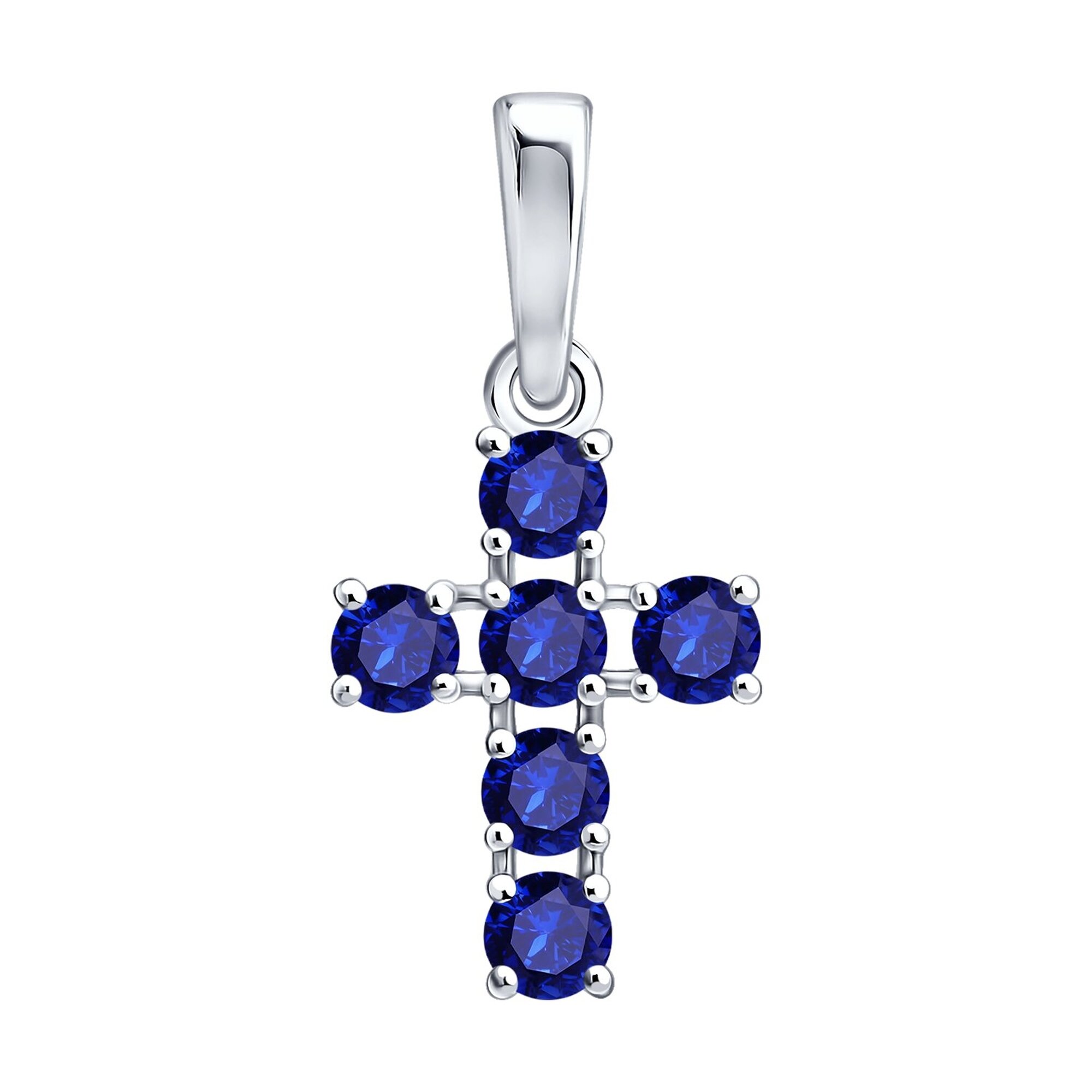 Подвеска, серебро, 925 проба, родирование, сапфир