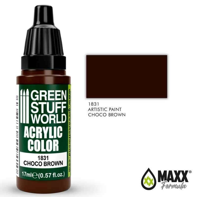 Краска акриловая 1831 цвет Choco Brown, 17 мл, Acrylic Color, Green Stuff World