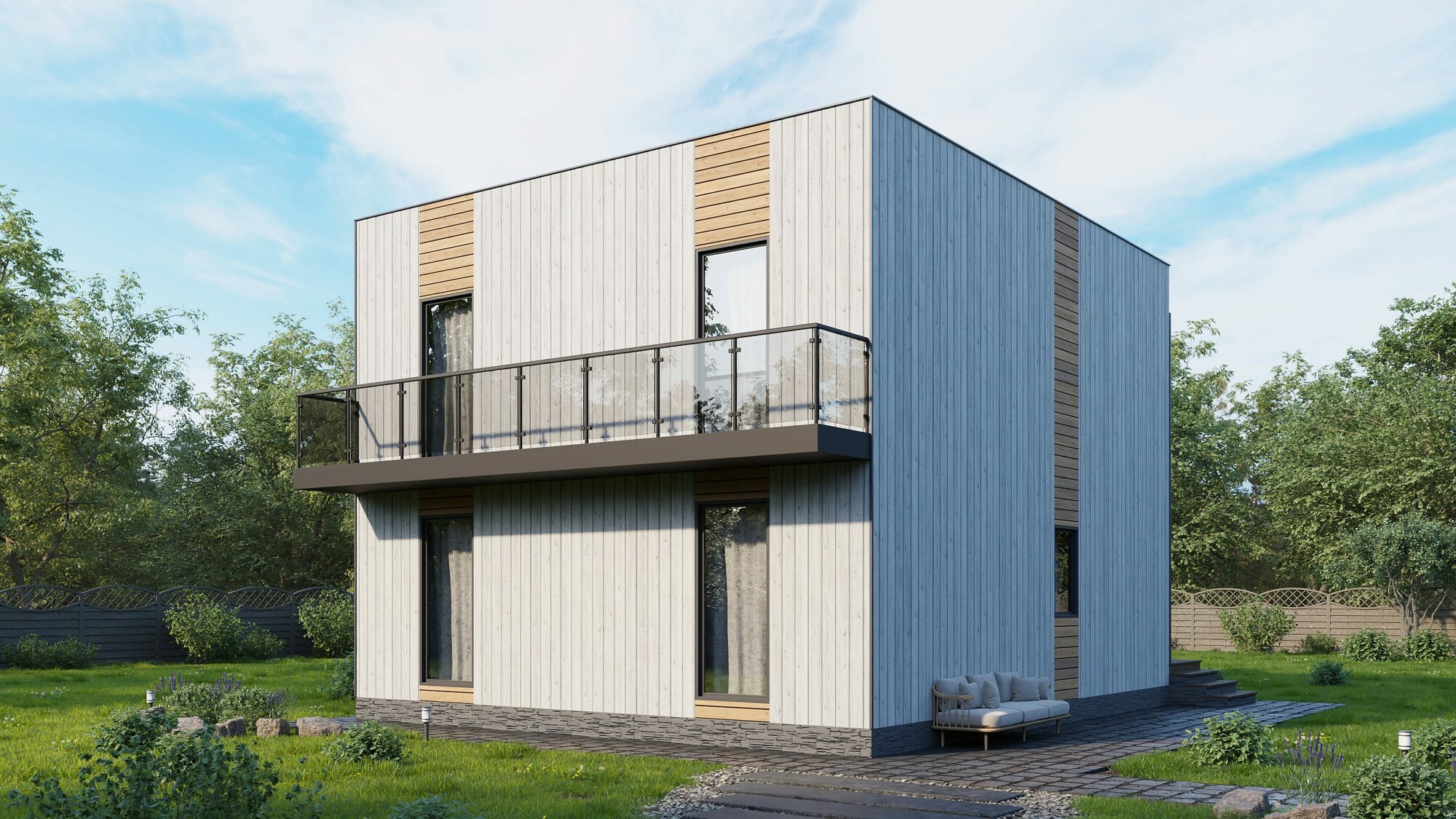 Проект дома ПСК-297 "Бабаево" 155.16 кв. м, 2 этажа, 4 комнаты