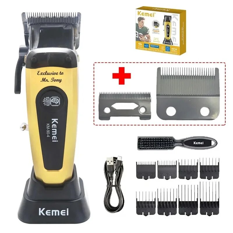 Kemei KM-90-4 Машинка для стрижки волос с насадками, цветная коробка