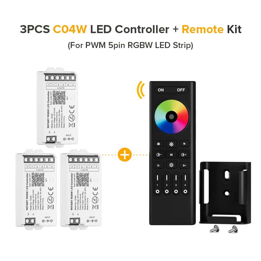 3xC04W LED контроллер + пульт для RGBW ленты