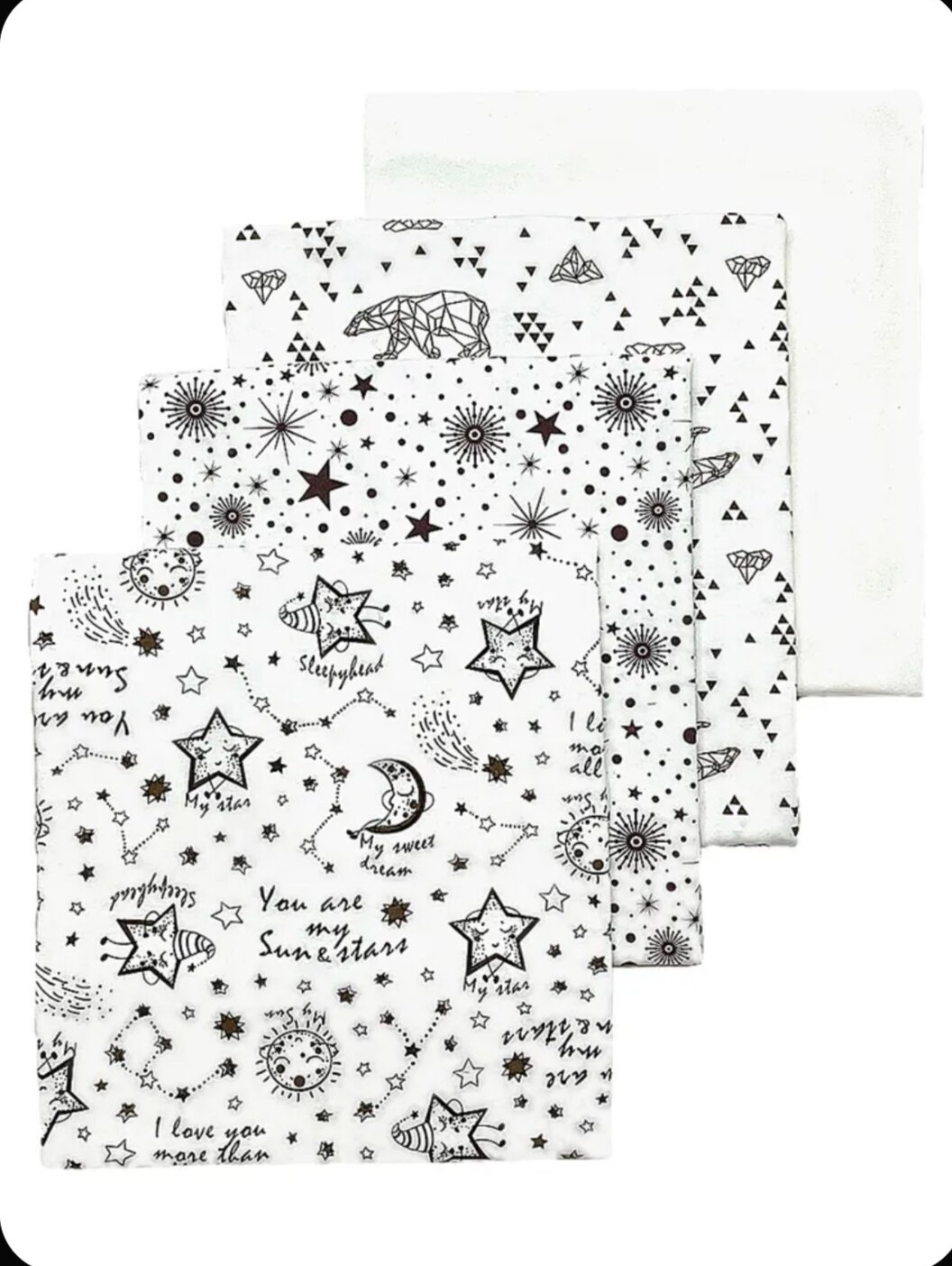 Пелёнки 7 штук, для малышей, 80x100см, хлопок, кулирная гладь