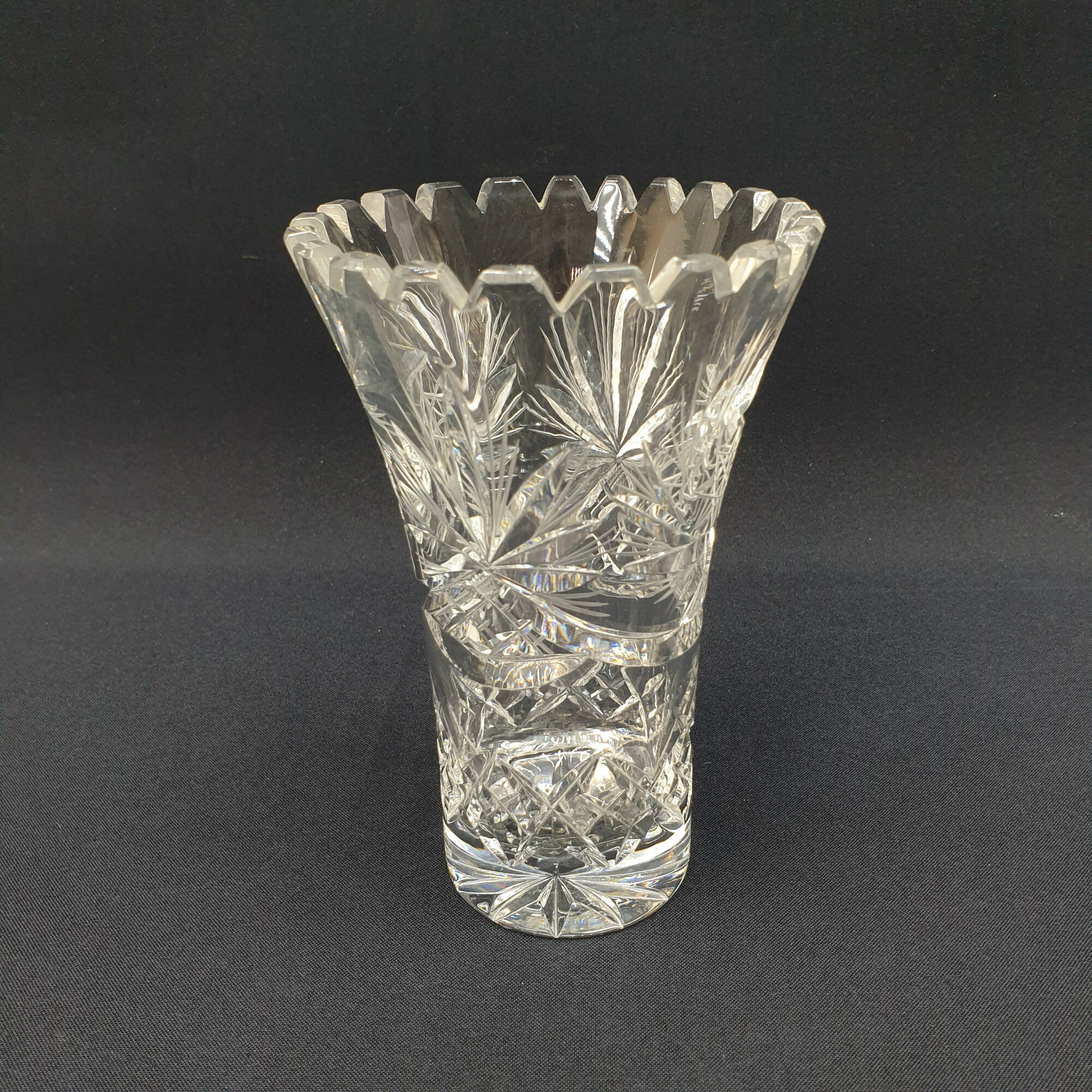 Винтажная ваза , хрусталь, высота 15 см, винтаж СССР