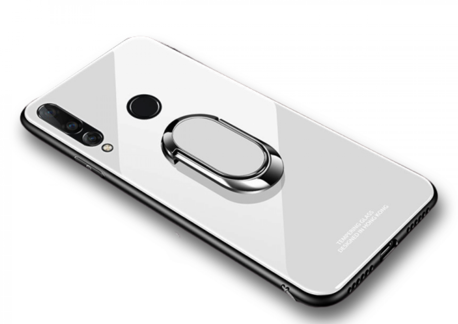 Чехол-бампер MyPads для Huawei P30 Lite, Nova 4E, Honor 20 Lite и Honor 20s с закаленным стеклом и кольцом-держателем