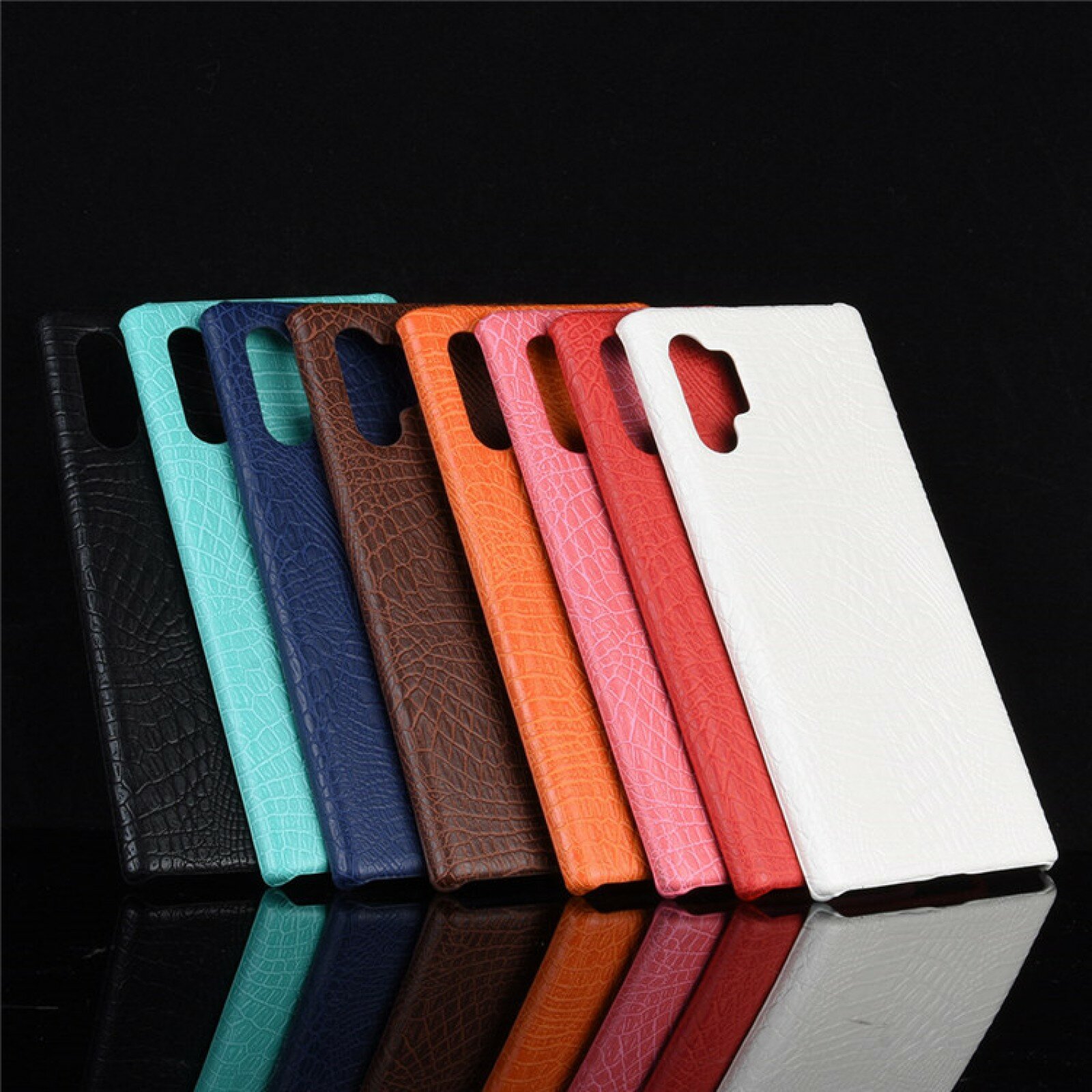 Чехол-накладка MyPads для Samsung Galaxy Note 10+ Plus, тонкий бампер с текстурой под кожу крокодила, черный