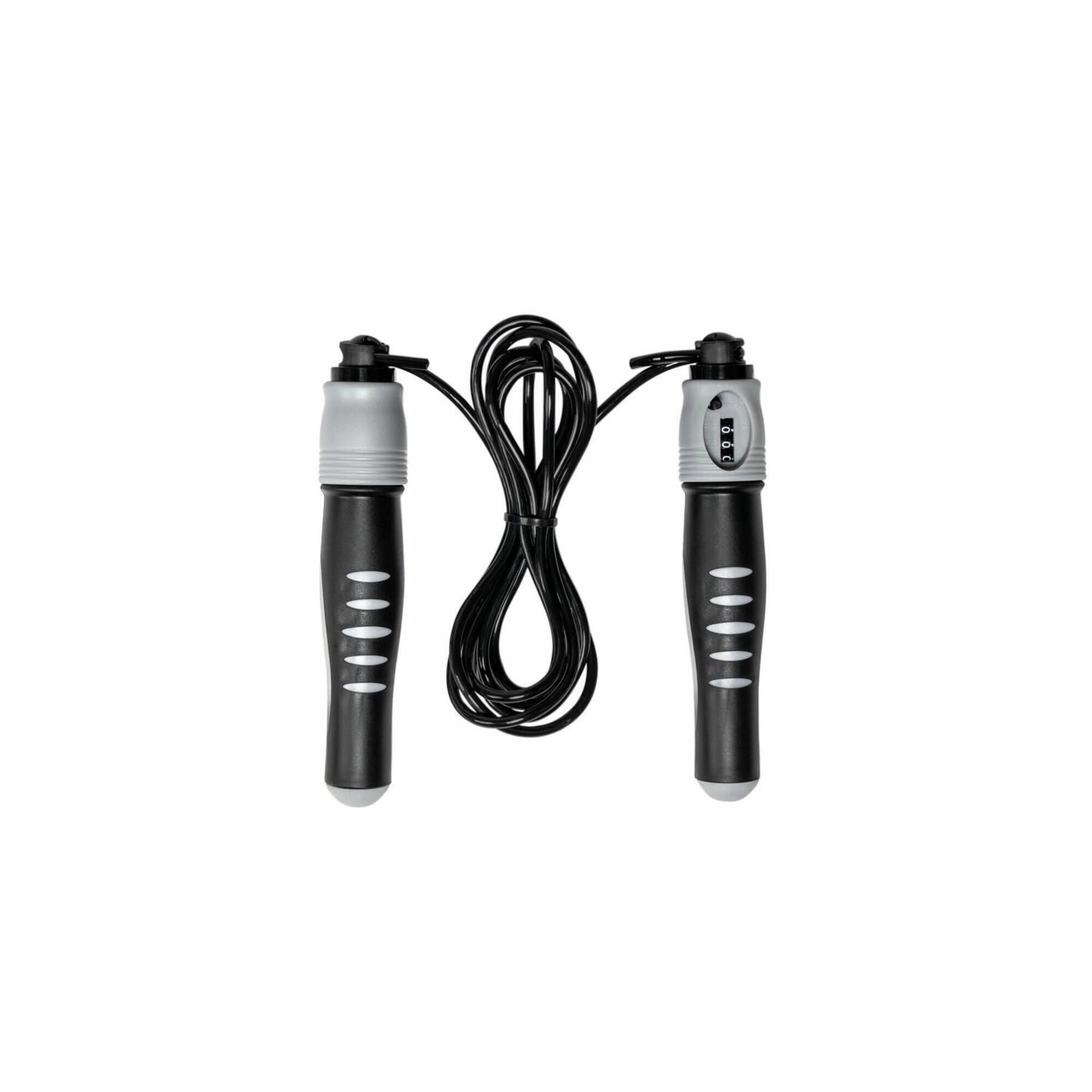 Скакалка Decathlon, регулируемая, со счетчиком прыжков, черная, 280 см