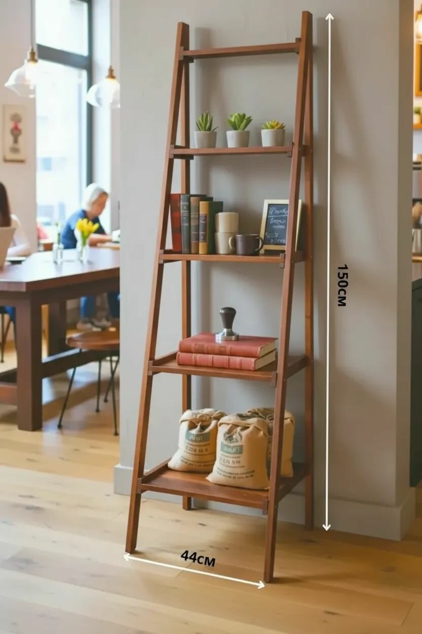 Стеллаж деревянный напольный, полка этажерка для цветов и игрушек