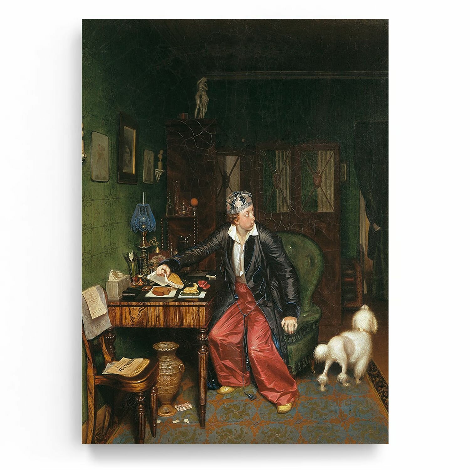 Федотов / Автопортрет с жёлтыми лилиями, Репродукция картин, 40х60 см.