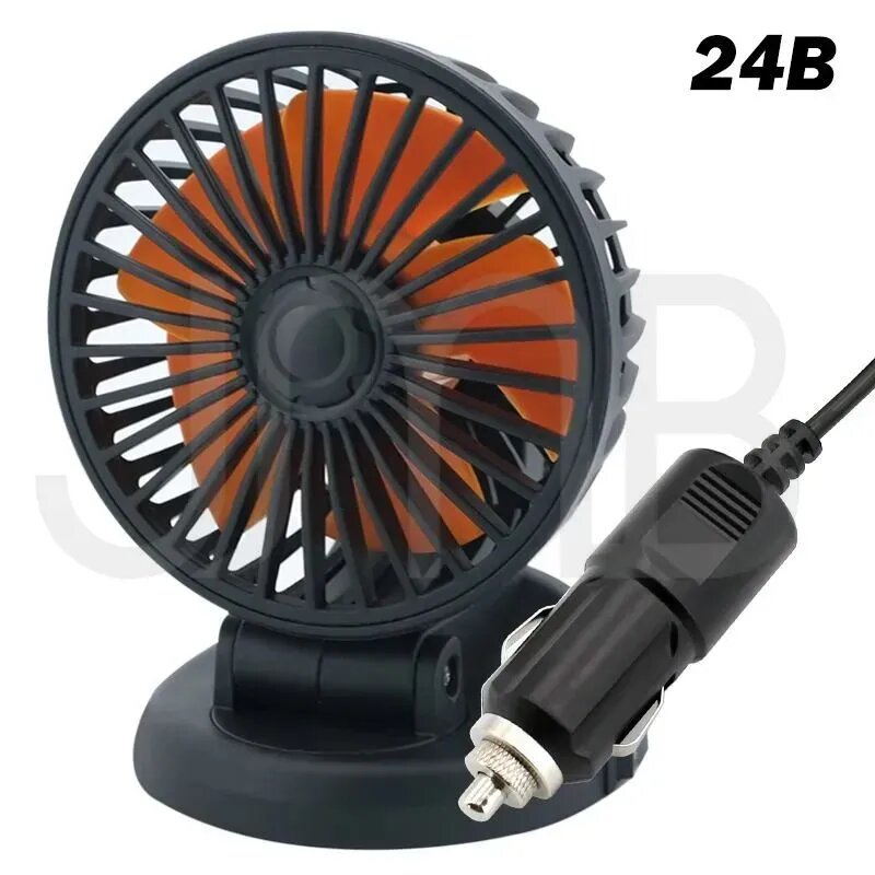 Вентилятор автомобильный 24V 5 Вт черный, для салона авто