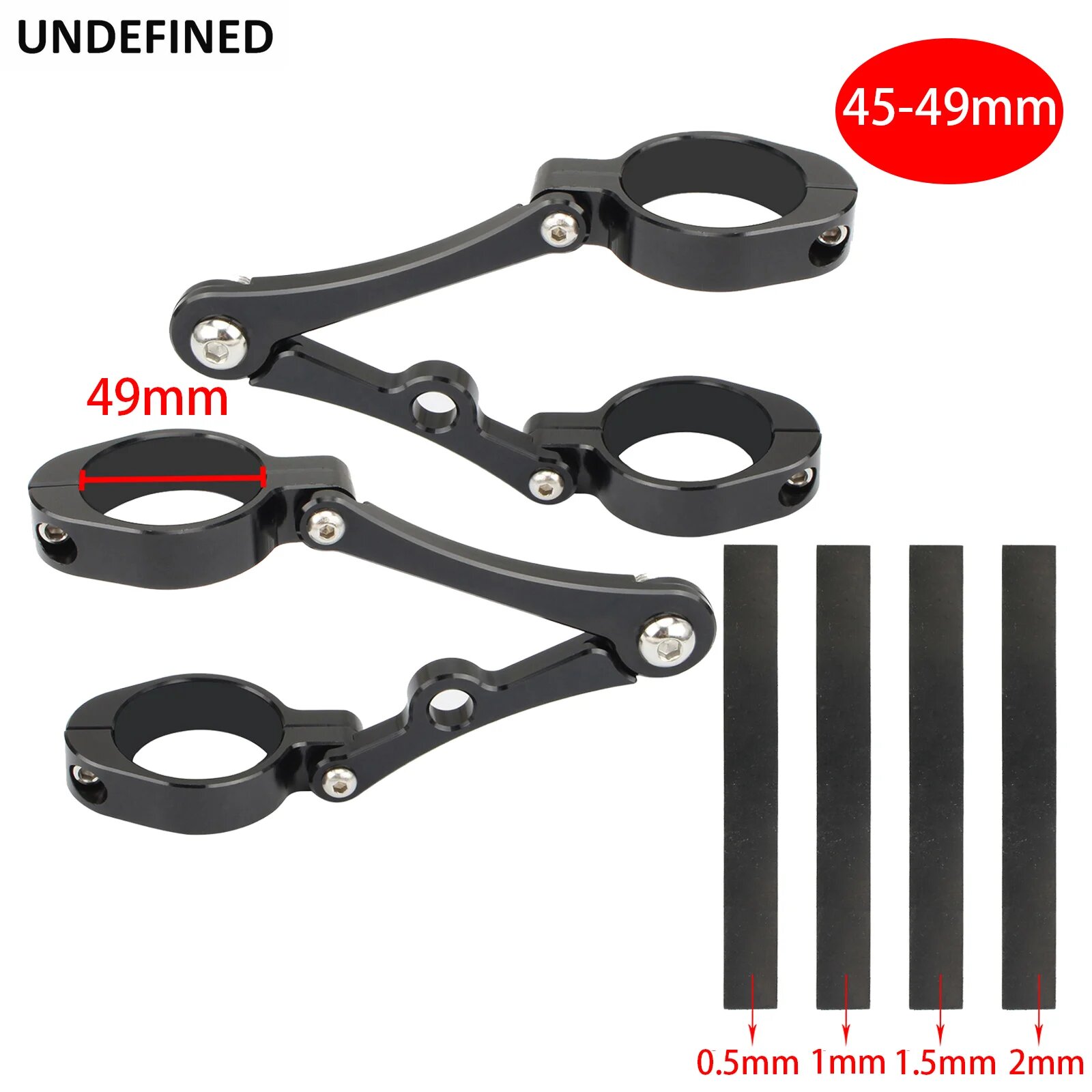 Кронштейн для фар мотоцикла 41 мм 45 мм 54 мм Крепление вилки 58 см Трубчатый All Black 45-49mm