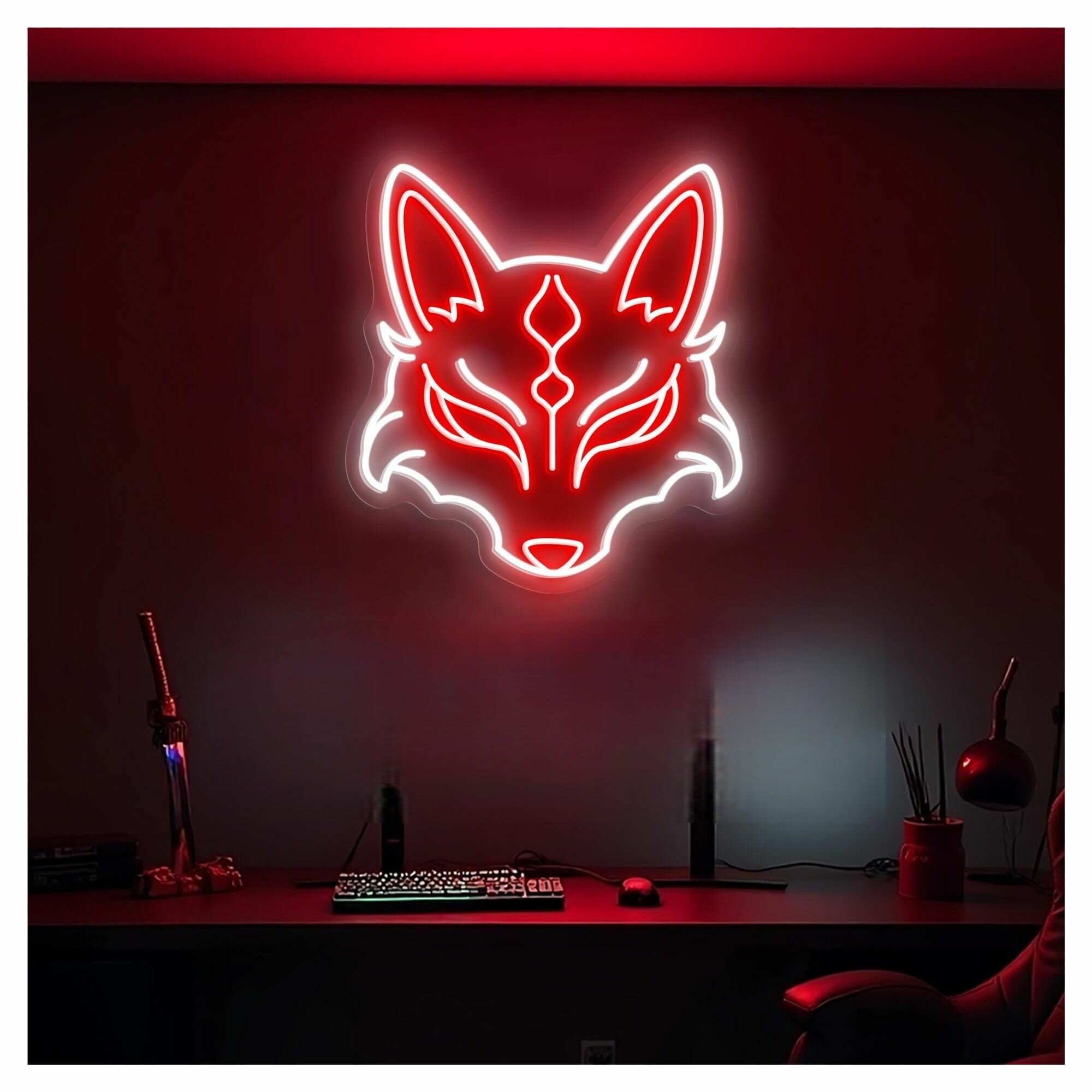Неоновая Вывеска Лиса, 39смx42см