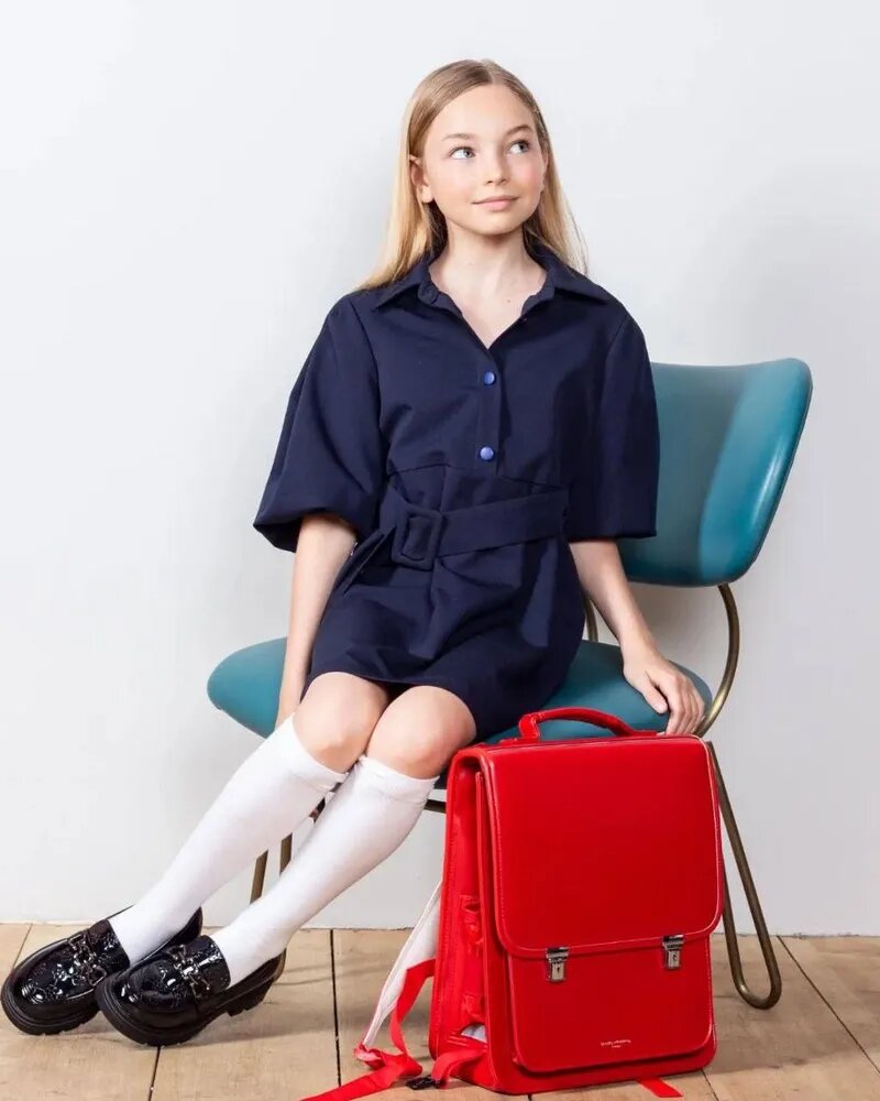 Красный школьный рюкзак Japan style для девочек 1-7 класс из искусственной кожи, 500 гр. — фото 1