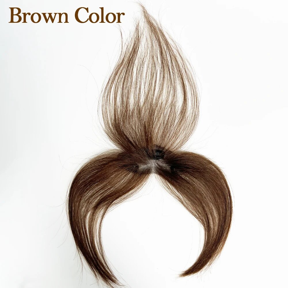 Челка клипса из натуральных волос Brown Color
