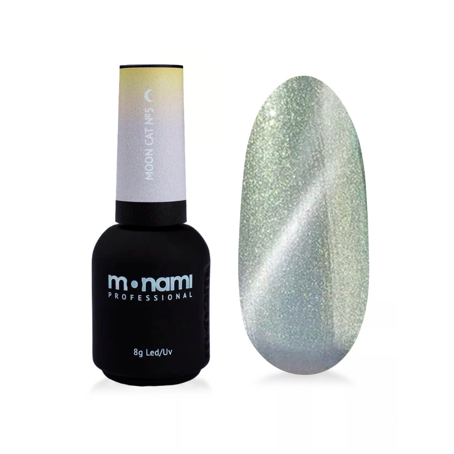 Гель-лак Monami Moon Cat № 5, серебристый, с эффектом кошачий глаз, 8 мл