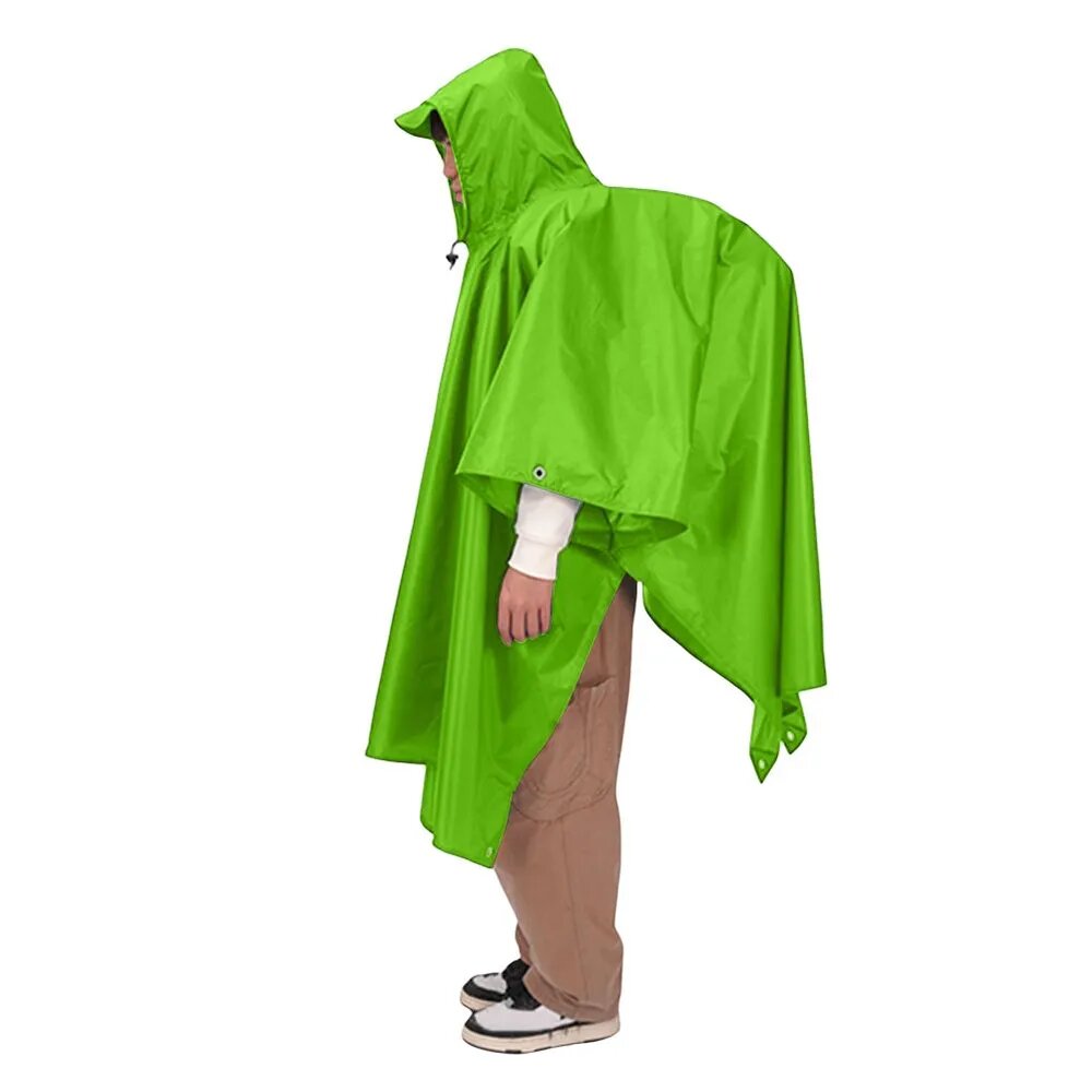 Campleader Зеленый дождевик для активного отдыха из полиэстера. Защита корпуса