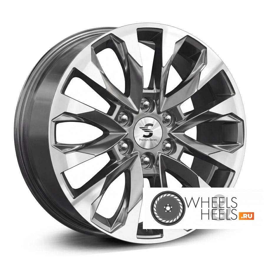 Диск Premium Series КР007 Tank 700 20x8 6x139.7 et55 dia100.1 Темно - серый глянцевый с полированной лицевой поверхность