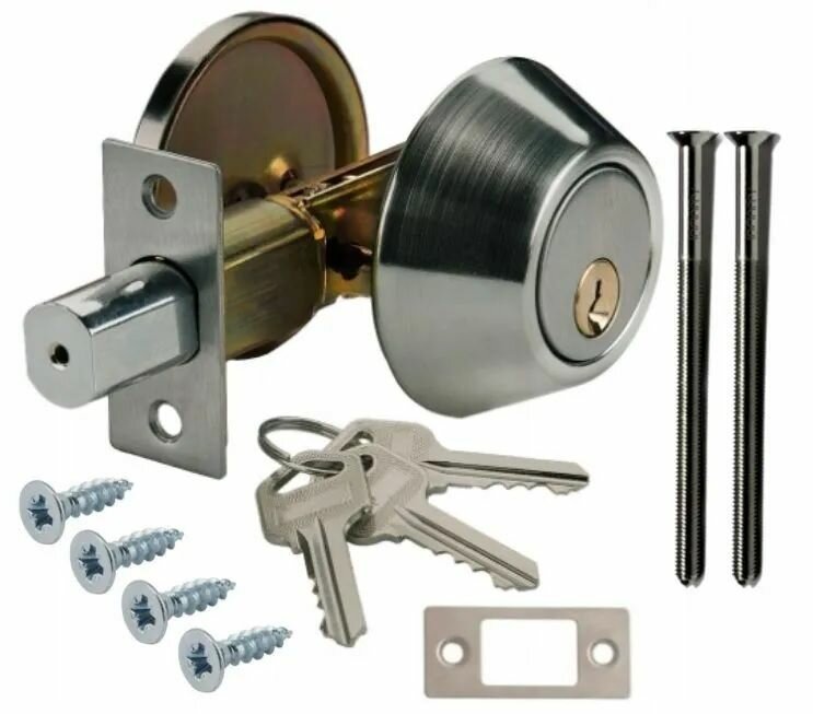 Замок - задвижка компакт с вертушкой Zeta DEADBOLT SN Матовый никель