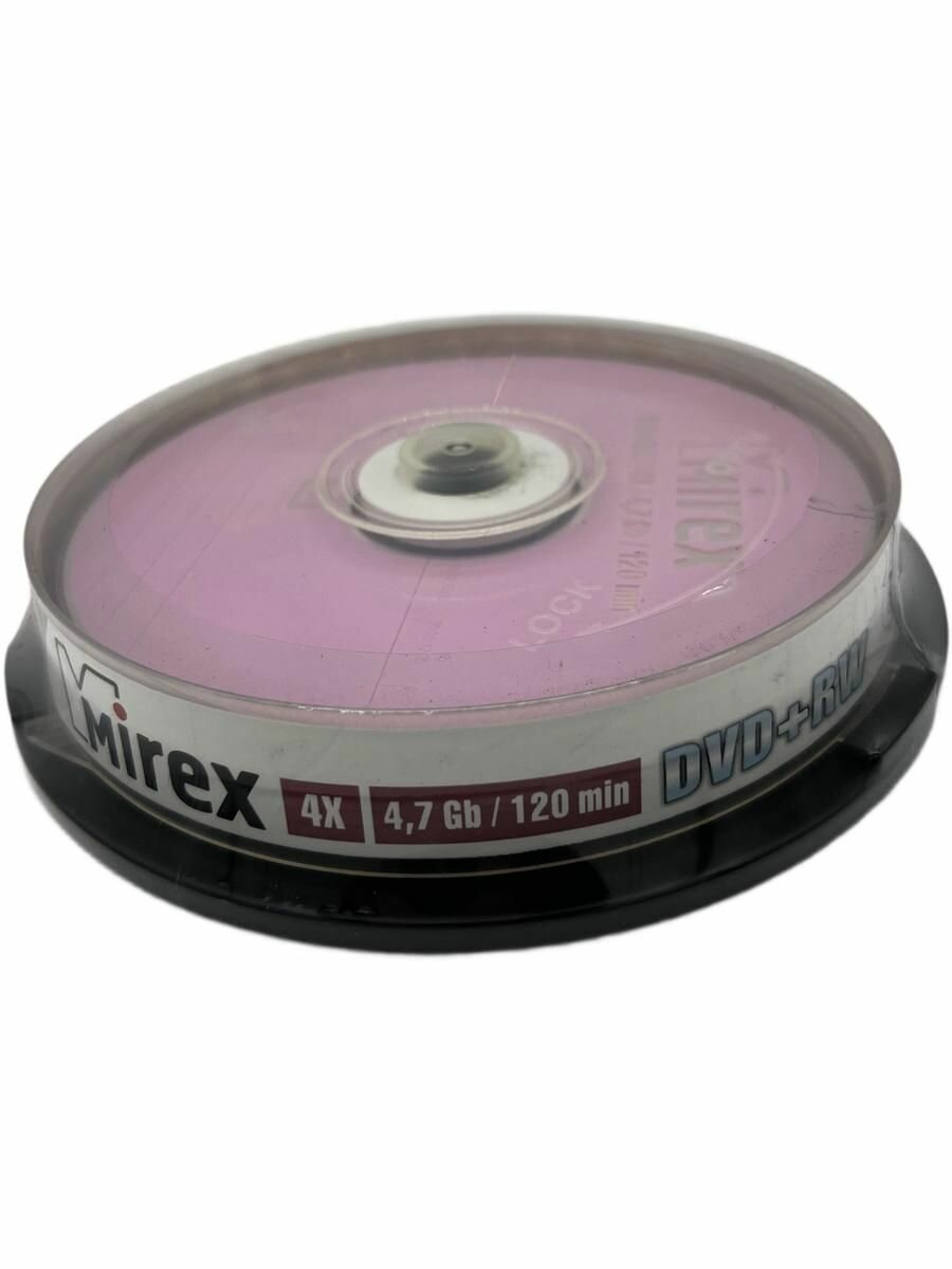 Диски для многократной записи Mirex DVD+RW 10шт, 4Х/4,7Gb/120min