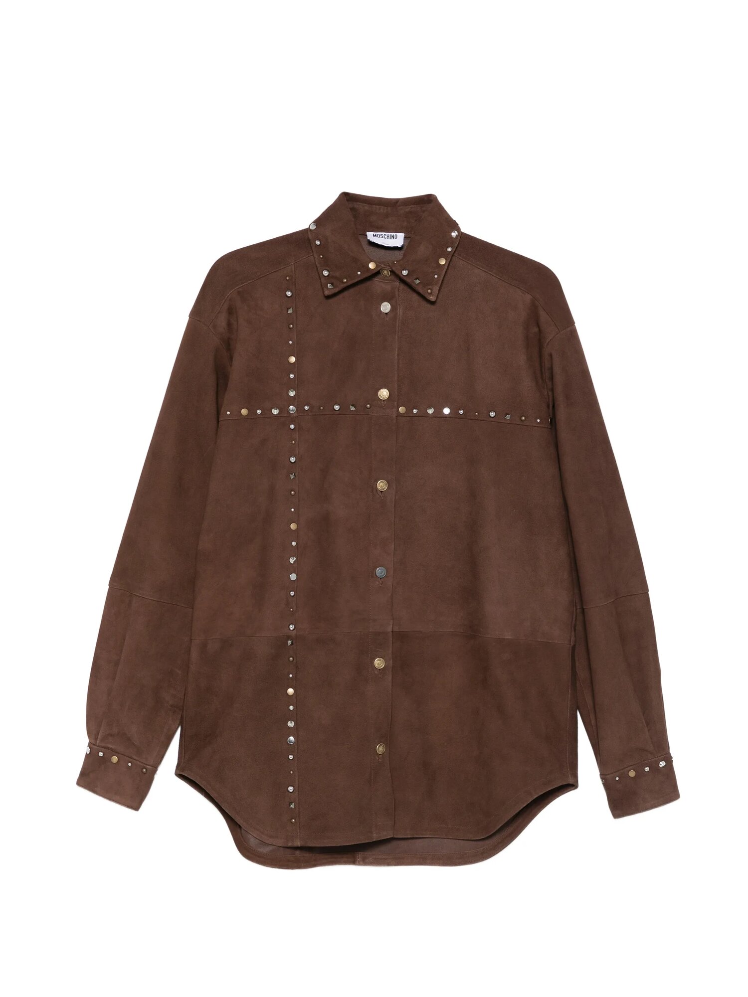 Рубашка Stud-embellishment suede shirt