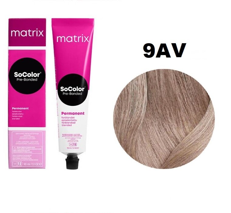 Matrix краска Socolor Pre-Bonded 9AV очень светлый блондин пепельно-перламутровый 90 мл Матрикс