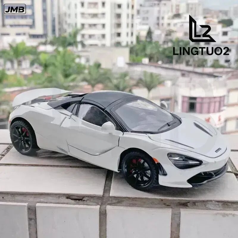 Белый металлический спортивный автомобиль McLaren 720S в масштабе 1:32, коллекционная модель для детей и взрослых