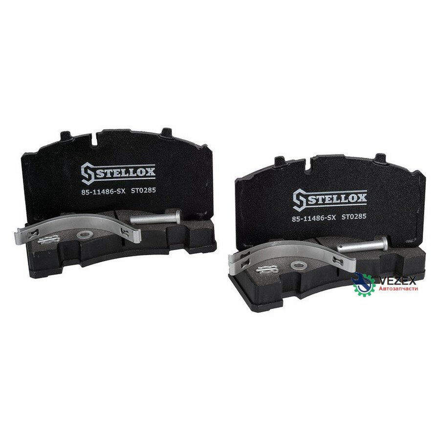 STELLOX 8511486SX колодки дисковые 29308! двойной паз, увел. ресурс, с р/к\ BPW, KNORR SB4309T (SK7)