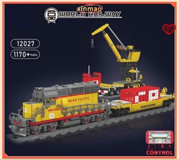 Конструктор MOULD KING 12027 Железная дорога с краном 1170 деталей для мальчиков и девочек