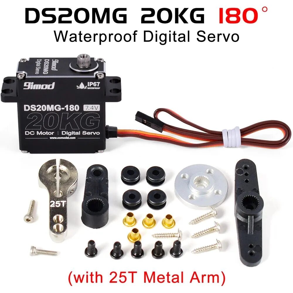9imod: Водонепроницаемый сервопривод IP67, высокий крутящий момент (15кг, 20кг, 25кг, 35кг), полный металлический редуктор, цифровой