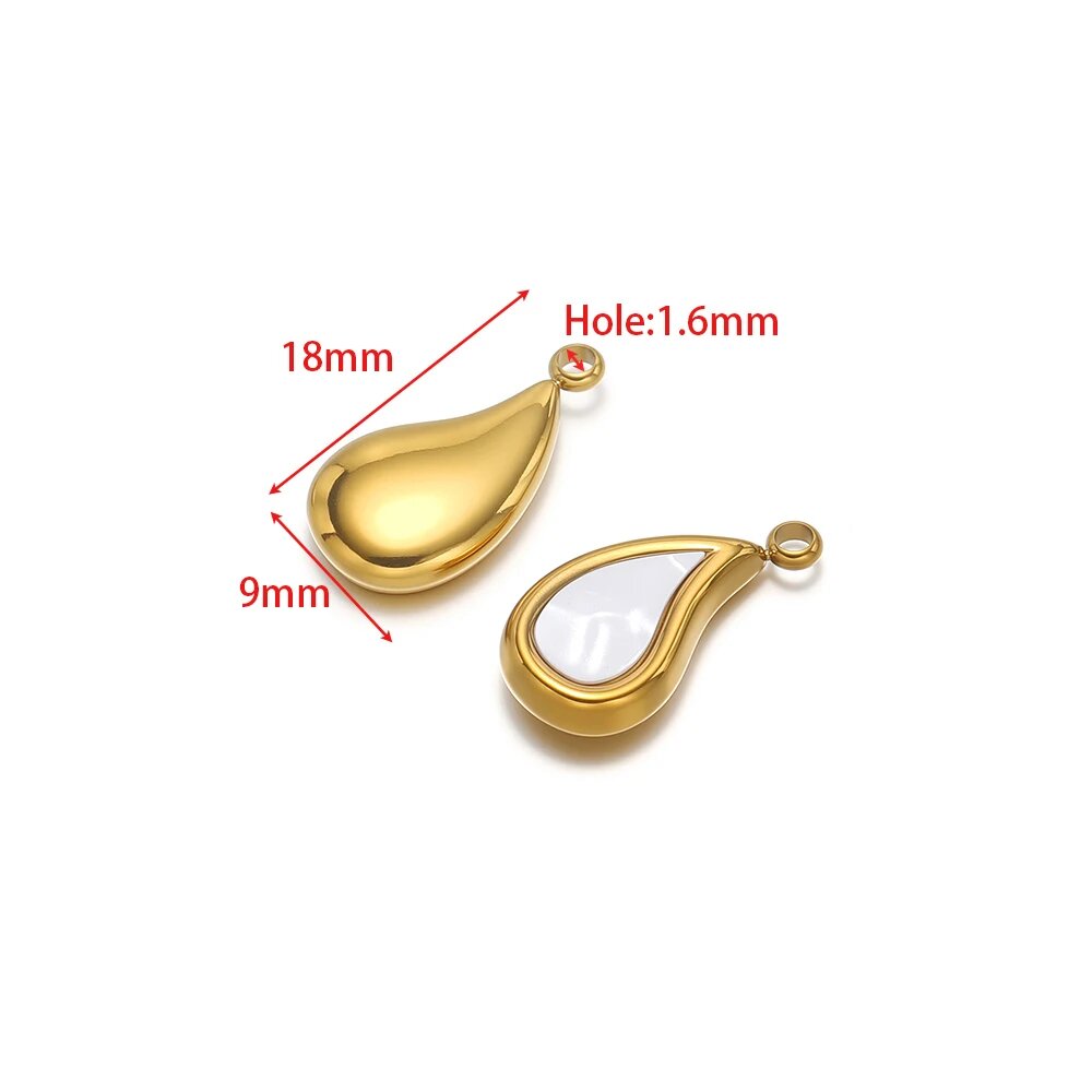 5 шт. подвесок Yovtor из нержавеющей стали золотистого цвета с перламутром Gold Waterdrop02