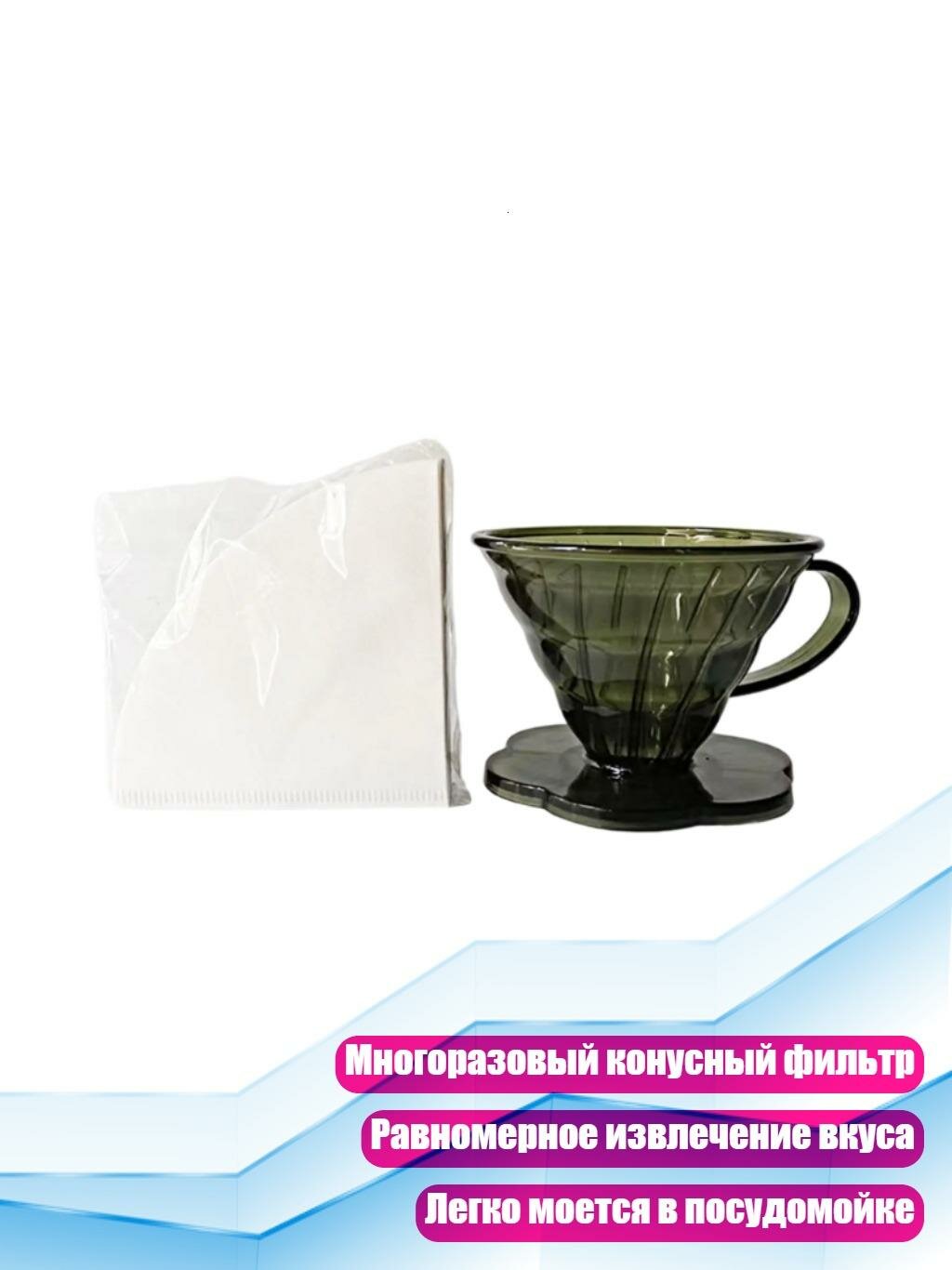 Кофе-дриппер с удобной ручкой, Маслянисто - зеленый - S