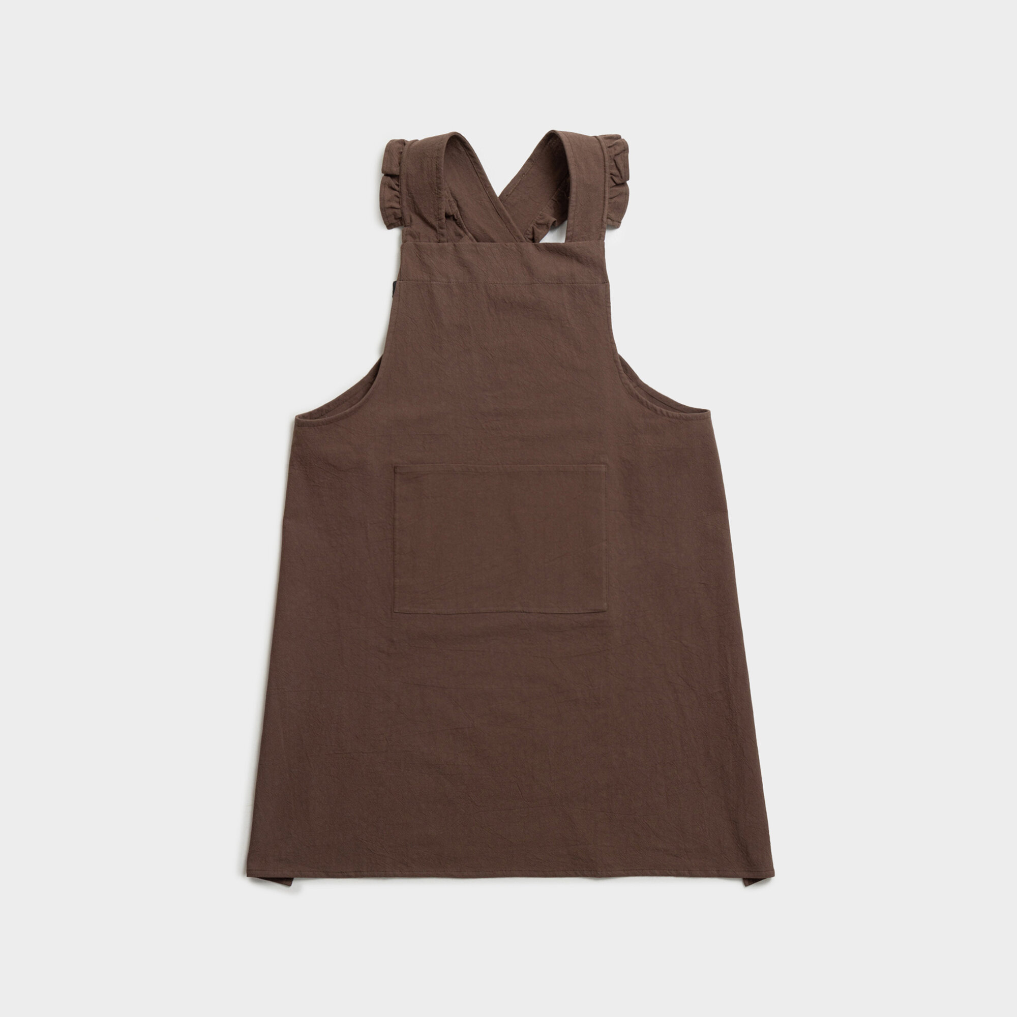 Фартук-платье, 85х85 см, хлопок, с рюшами, серо-бежевый, Ruffles, Kuchenland