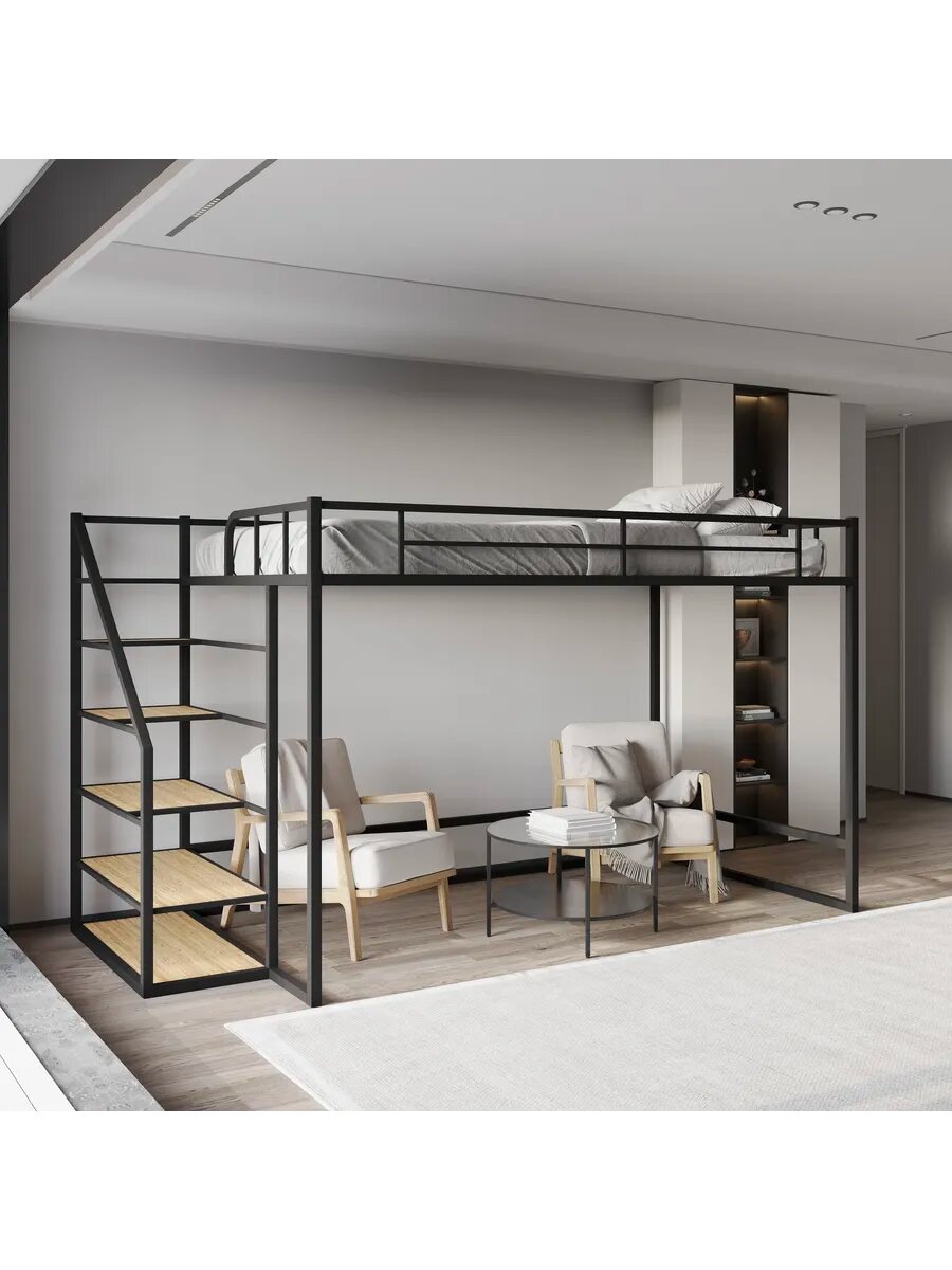 Кровать-чердак Лофт Костюковъ Хард для детей и взрослых 160х200